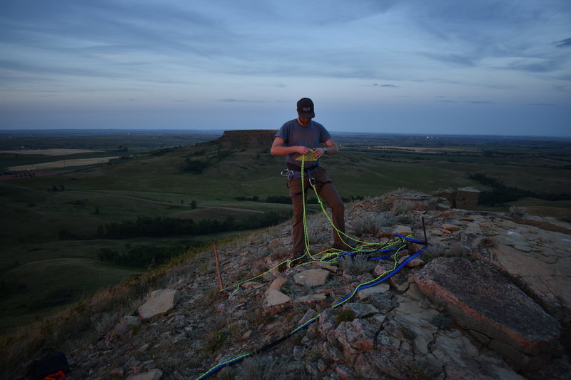 Climbing in Chimney Butte, Chimney Butte