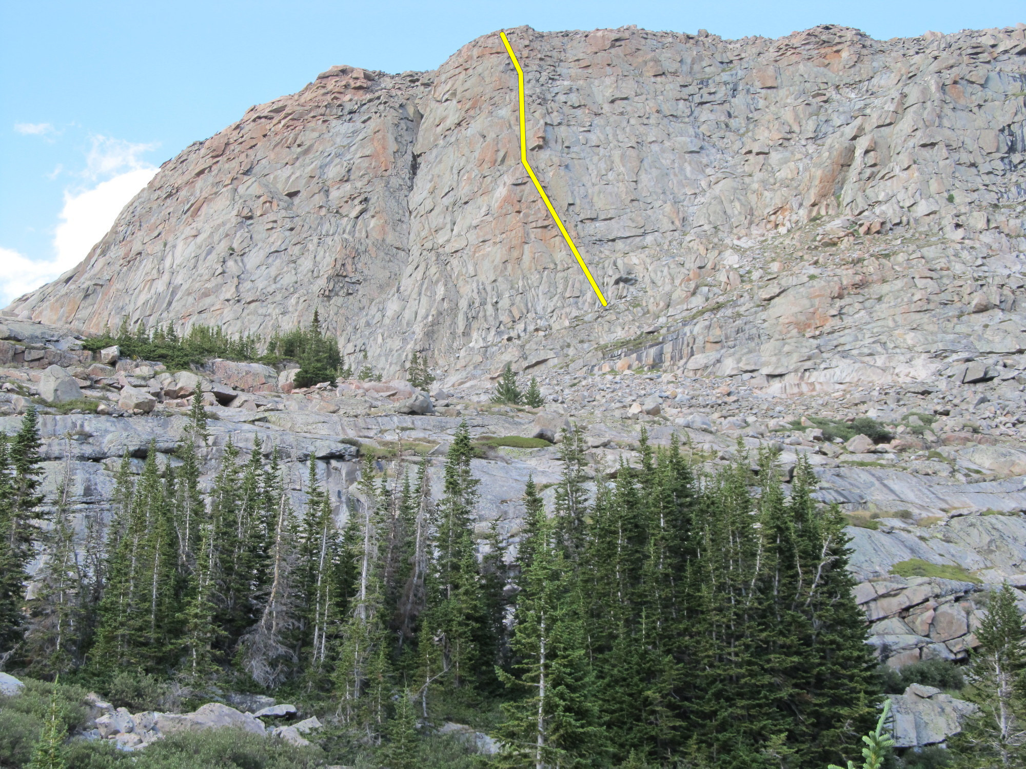 Spectator Buttress, from below lower Lost Twin Lake, showing Five Free ...