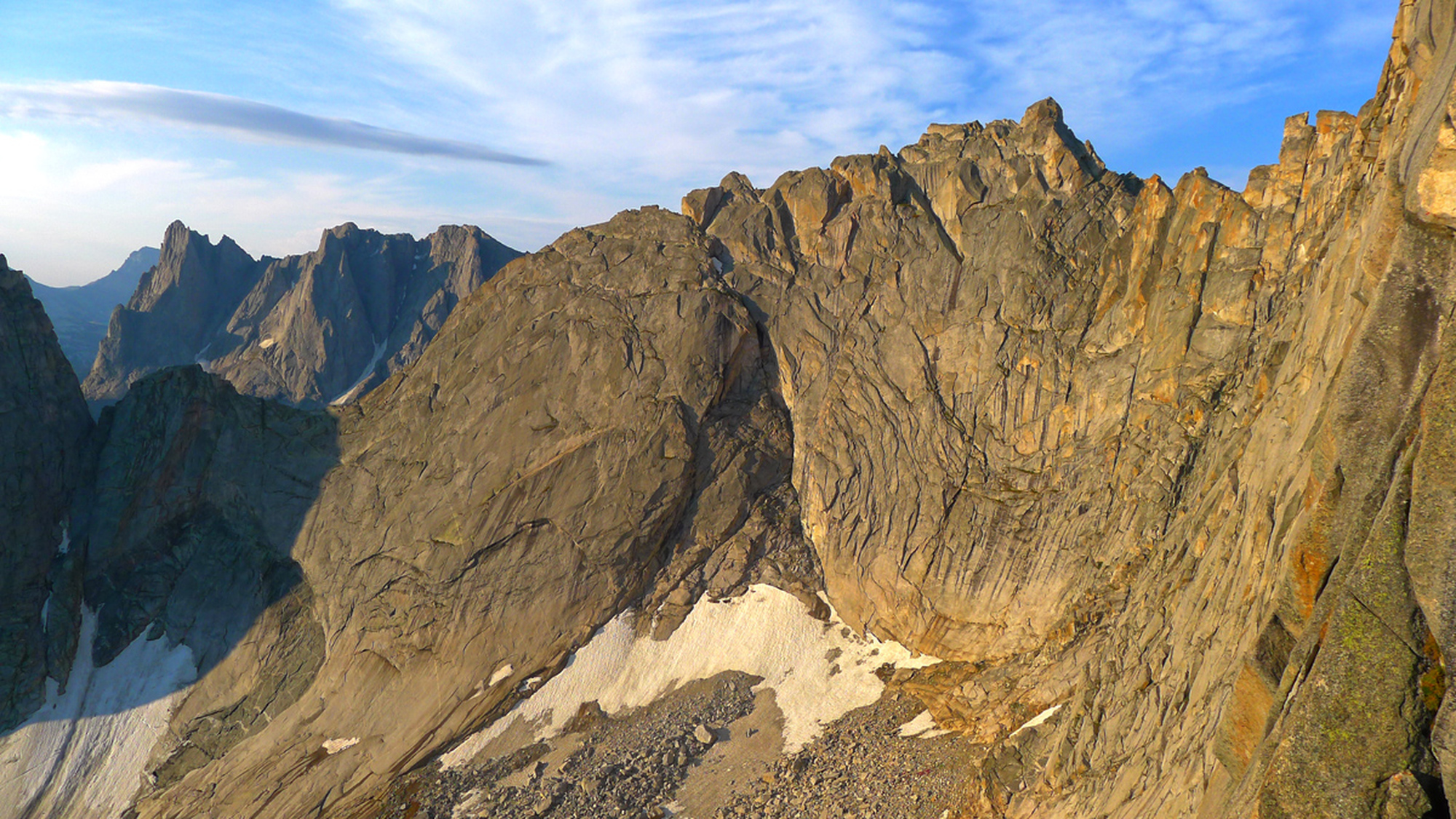 Northeast face of Wolfs Head as seen from Bollinger Peak.