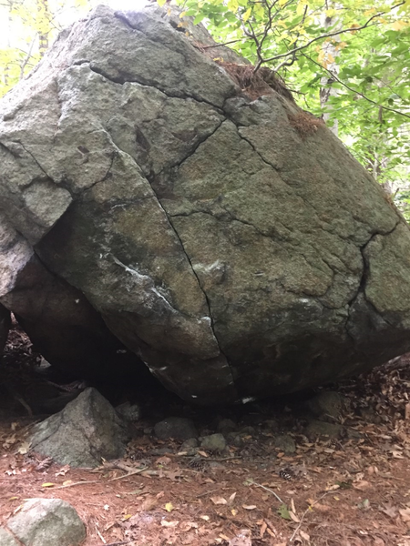 Climbing in Cave Boulder, North Shore