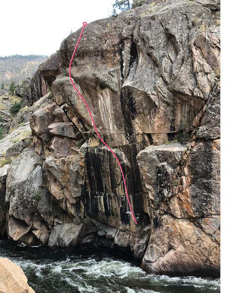A rough line of the climbing.