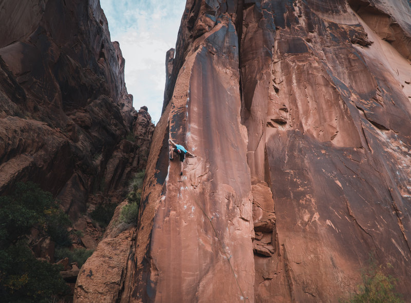 Rock Climb Under the Boardwalk, Southeast Utah