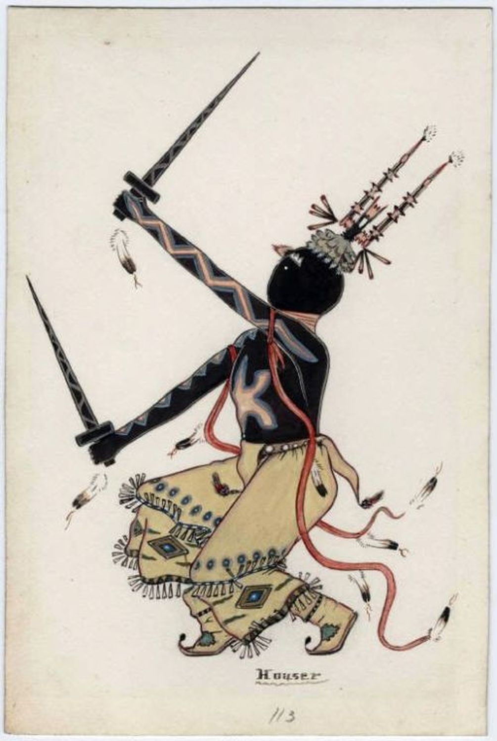 An Apache Demon (artist Allen Houser 1914-1994) Sedit, Native American ...