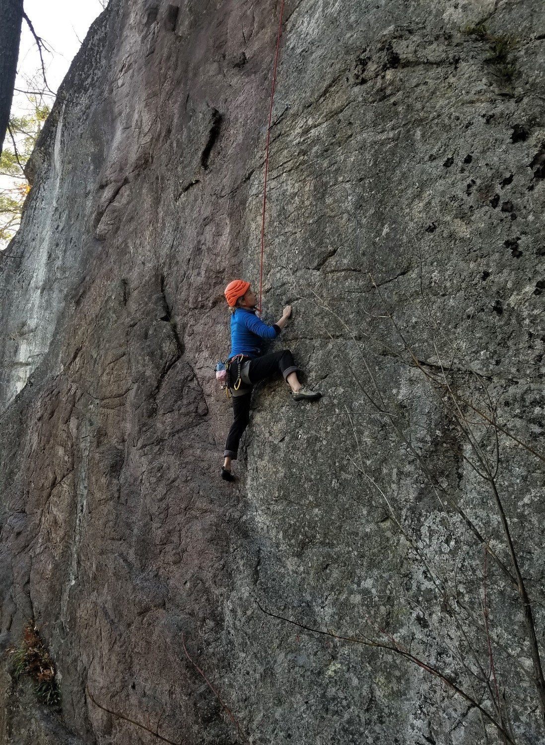 Maura Fay getting into the crux of Second Born at Bald Bluff