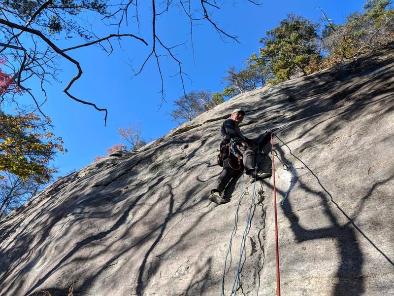Rock Climb Trumpster Fire, Table Rock State Park
