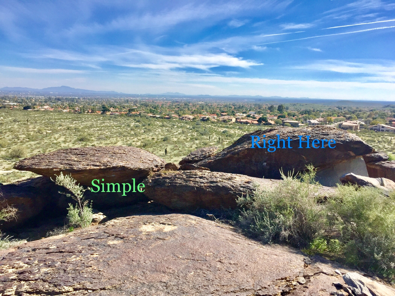 Climbing in Simple Boulder, Central Arizona