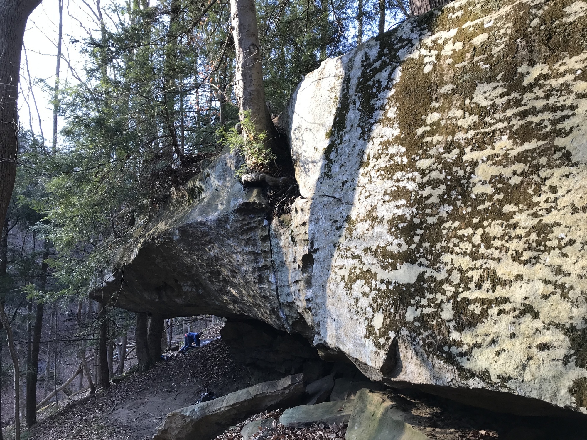 Right side of the Mega Roof Boulder. Pictured here are "Hydrogen" V6 ...