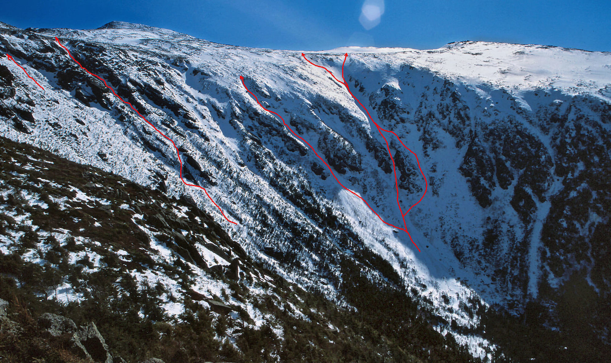 The King Ravine Headwall. Taken in 2002 this shot shows most of ...