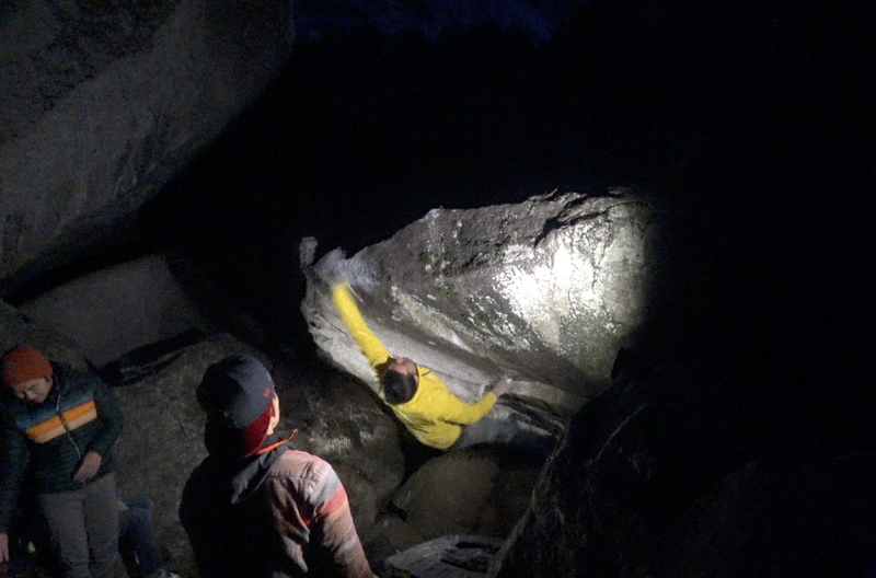 Climbing in Atlas Boulder, Yosemite National Park