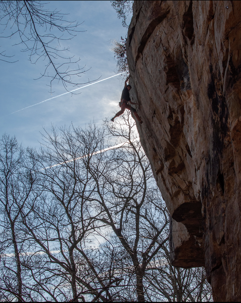 Rock Climbing in Apes on Acid Wall, Castle Rock