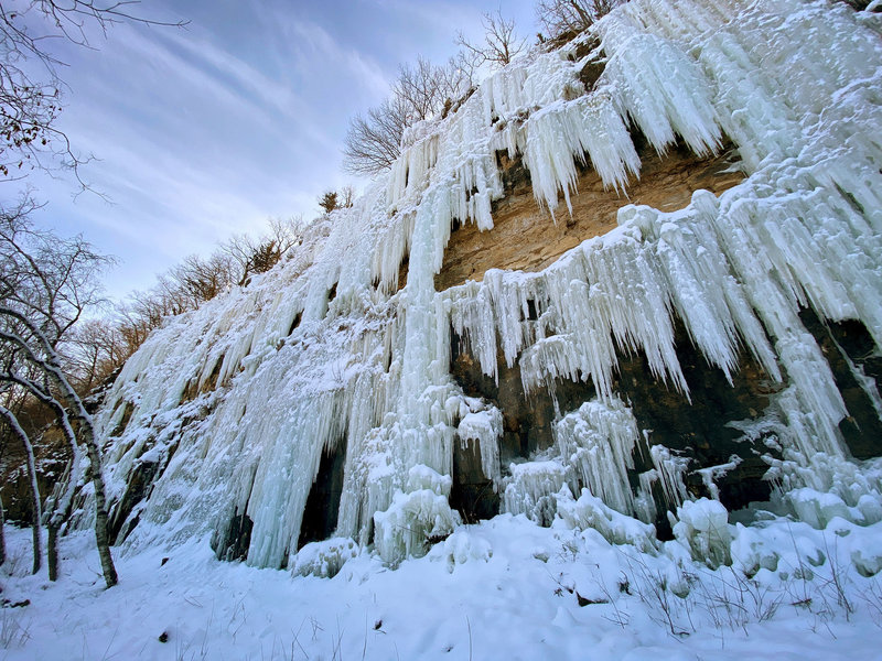 Climbing in Main Wall Area, Winona Ice Park