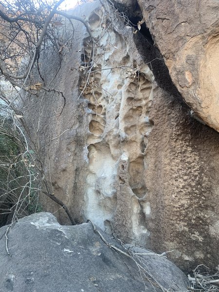Climbing in Dam Boulders, Hueco Tanks