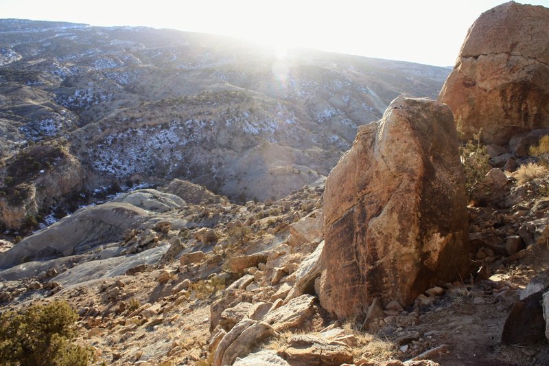 Climbing in Sinking Ship Boulder, Grand Junction Area