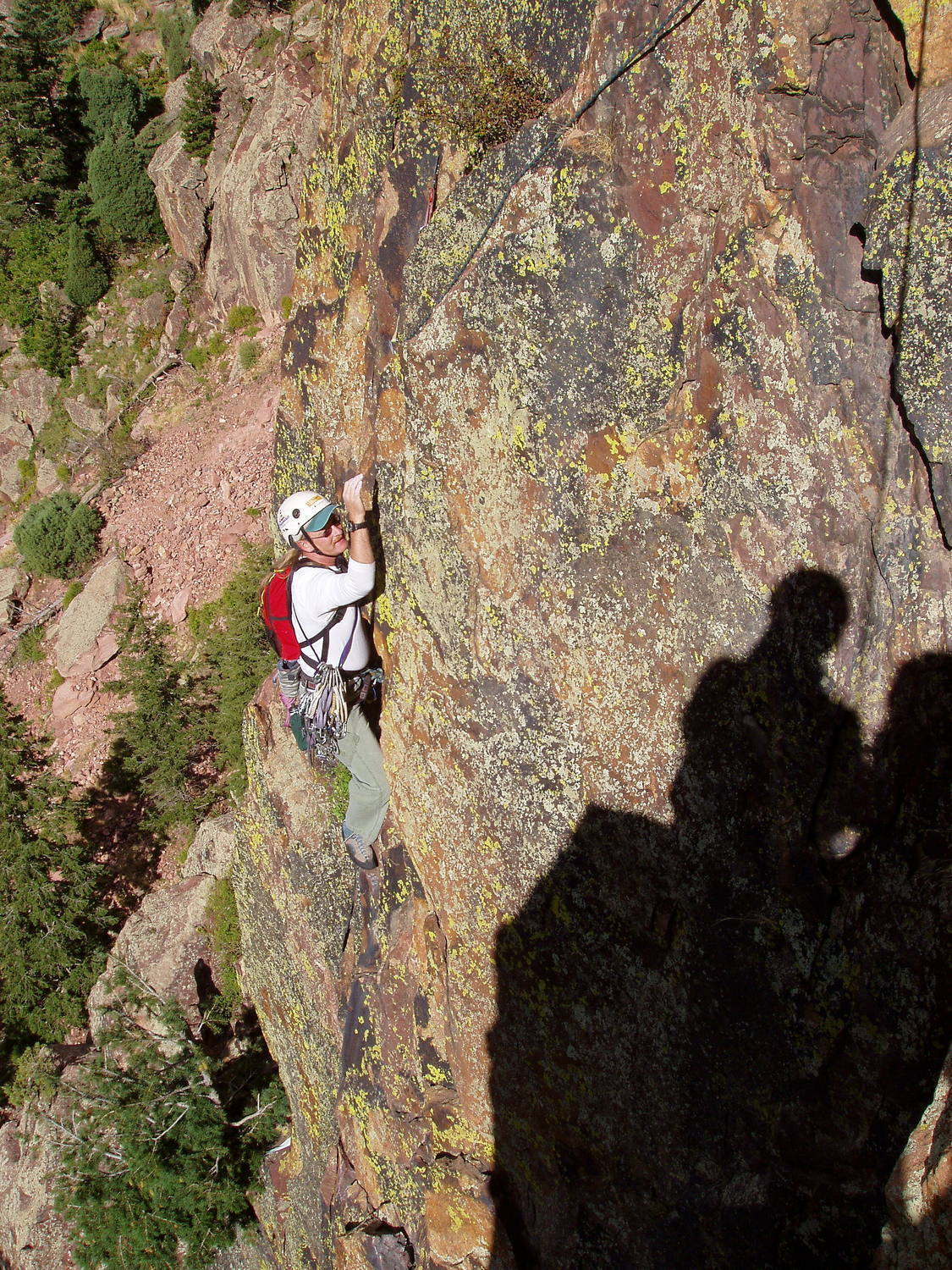 Stacy Bender nearing the top of the first pitch.