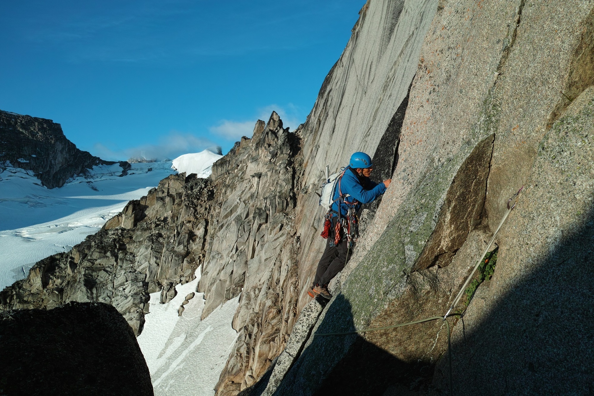 Climbing on Snowpatch Spire