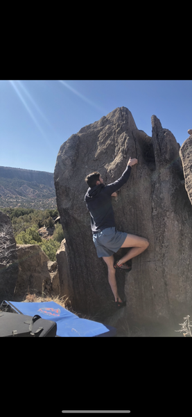 Climbing in Wheel Shaped Boulder, Palo Duro Canyon State Park