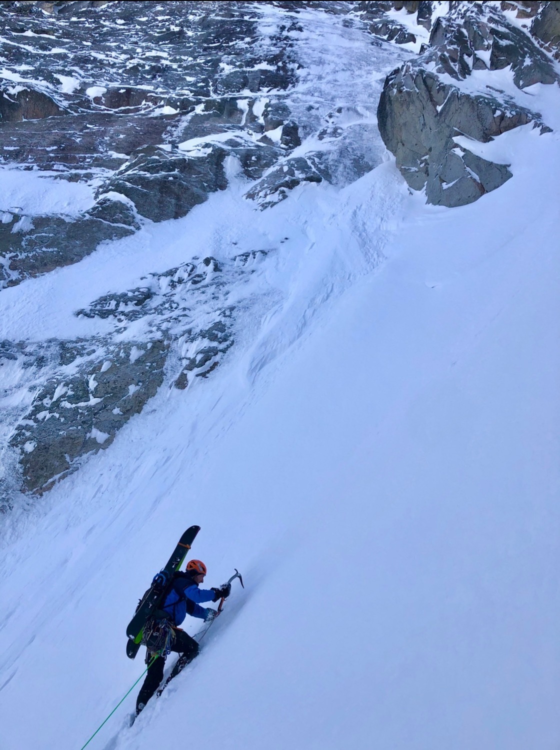 Trudging through deep snow to get to the runnels