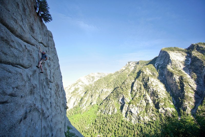 Rock Climbing in Plumb Line Gully, Little Cottonwood Canyon