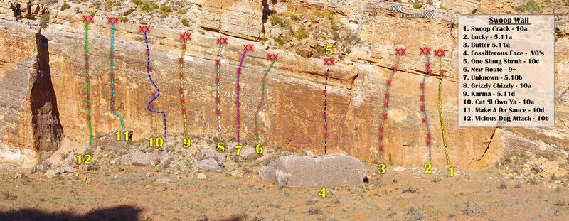 Rock Climbing in Swoop Wall, South Central Utah