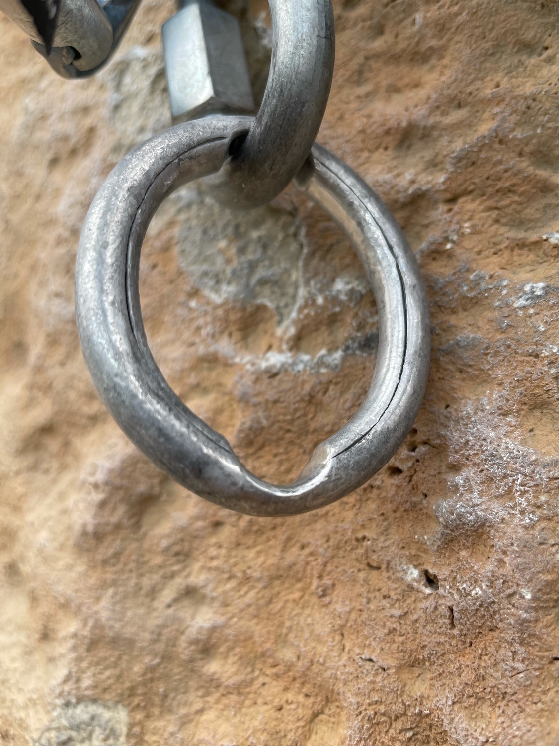 Anchors as of 06/01/21. The left rap ring is looking pretty worn but ...