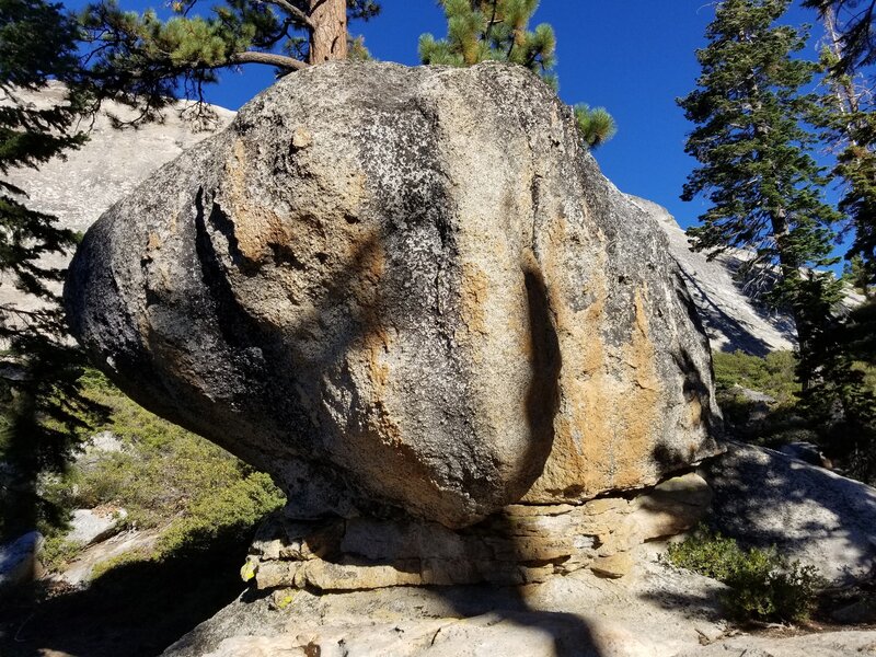 Climbing in Baby Dome Boulder, Yosemite National Park