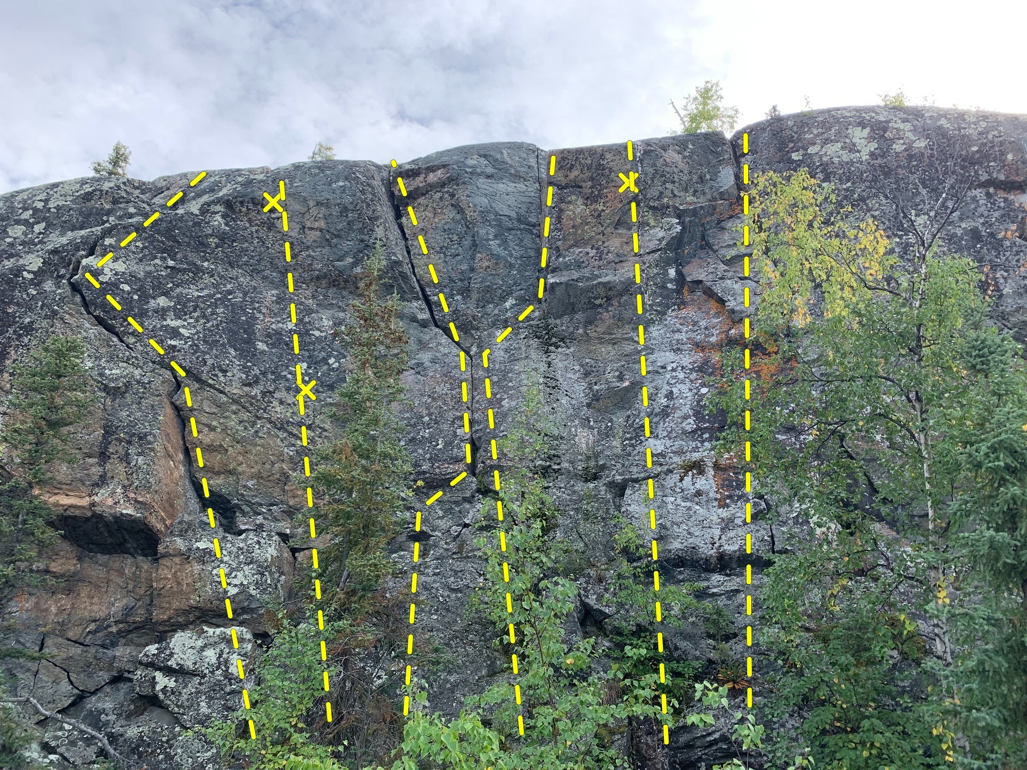 Left side of the Main Cliff - Ravine is the crack on the left