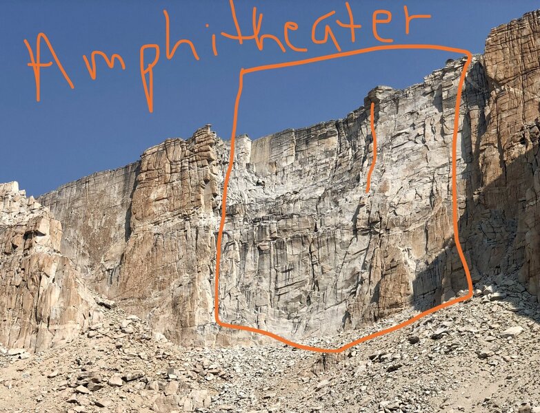 Rock Climbing in The Amphitheater, Sierra Eastside
