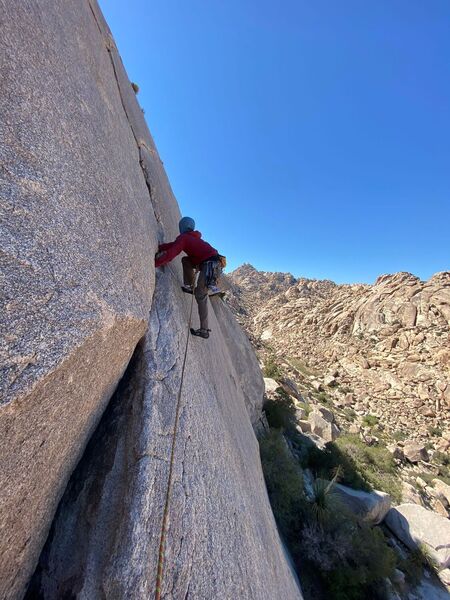 The nice hand traverse halfway up Back Up Singers (this is the same ...