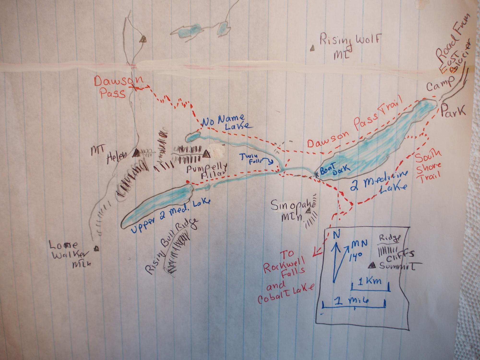 Sketch map of the Two Medicine Lake area