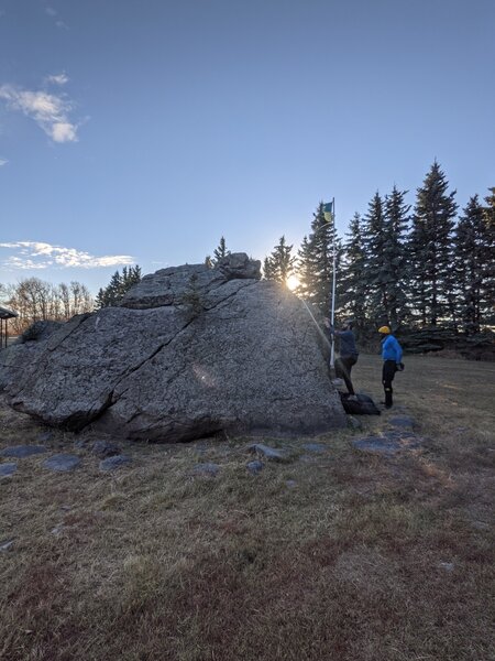 Bouldering in The Big Rock Historical Spot, Saskatchewan