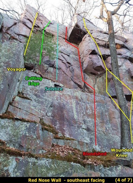 Left side of the southeast-facing wall