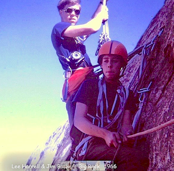 Lee and Jim (belaying) on a very early aid ascent of "the Virgin" 1966 ...