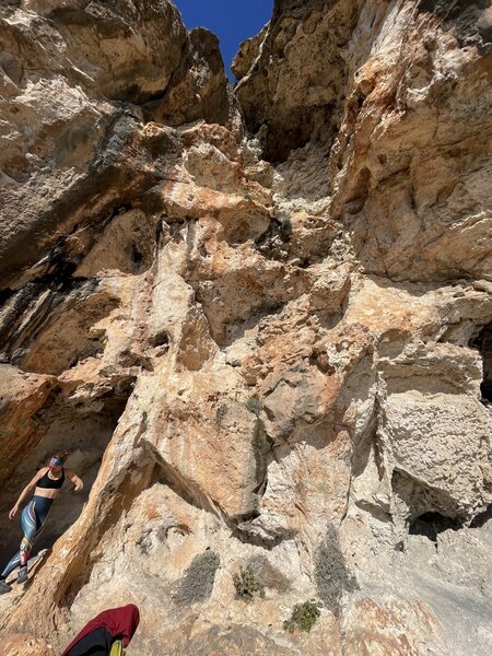 Rock Climbing in Terry's Cave, Ghar Lapsi