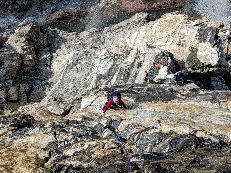 Shan following up the stellar Black Face Pitch of the Lower Exum Ridge ...