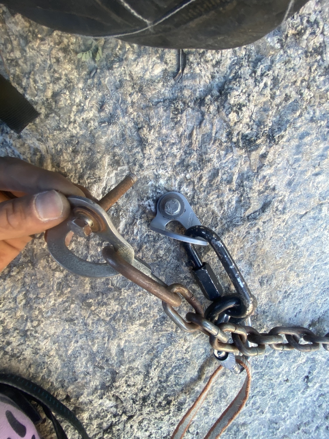 Out with the old, in with the new! Fresh anchors for the climbs using ...