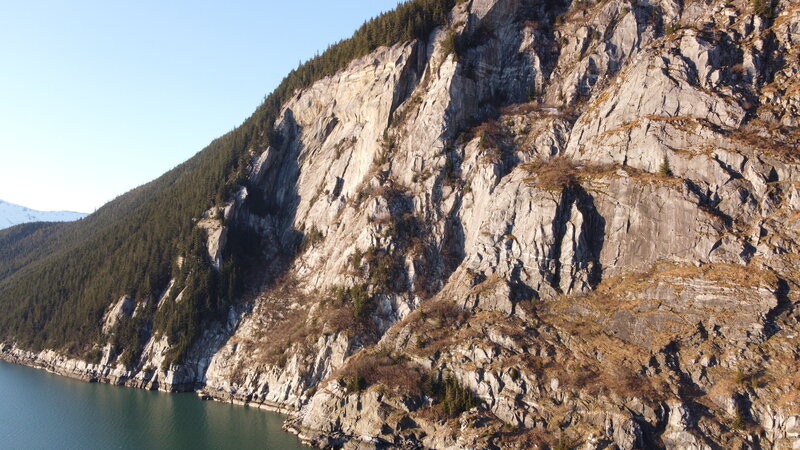 North Gully Zone. North wall is the main wall, The Fins are on the left ...