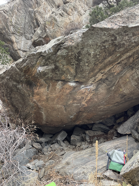 The boulder from the front