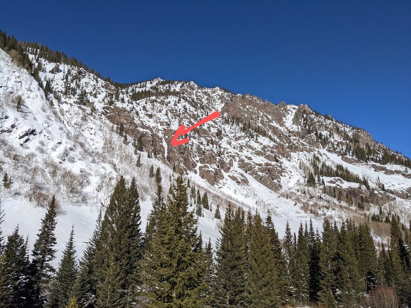 The location of the flow from Booth Falls Trail.