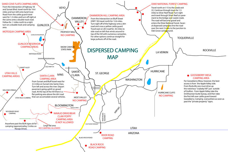 Dispersed Camping Map. For high resolution photo or PDF please email ...