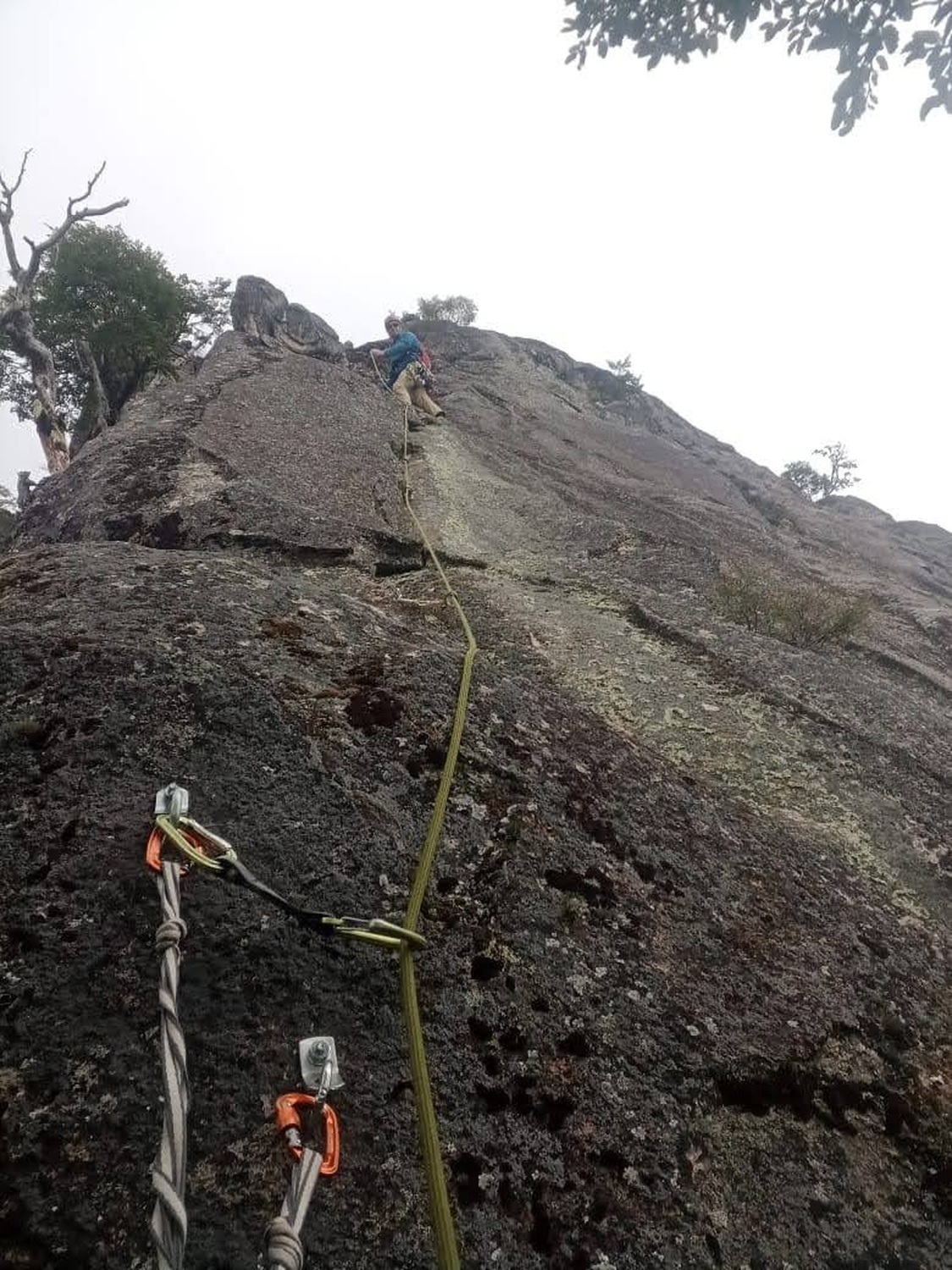 First ascent of pitch 2. Follows the obvious easy flake.