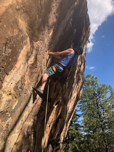 Bolted route on the far left side of the overhanging south face of The ...
