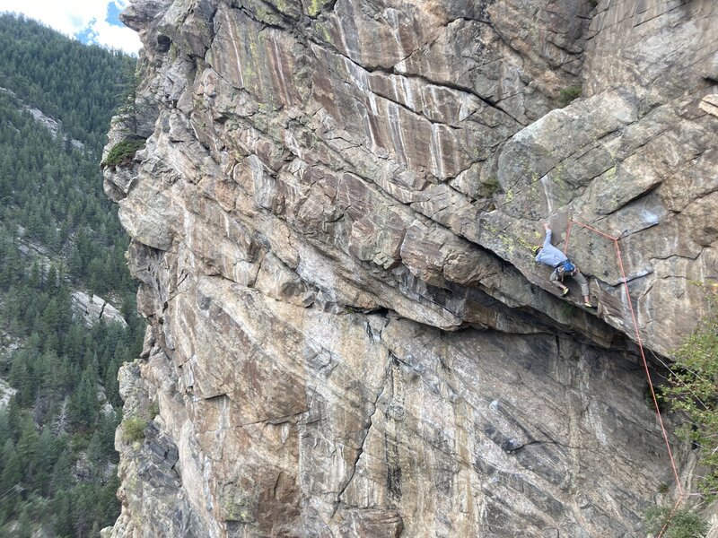 Jacob Leading Creekafixion. Dan on belay.
