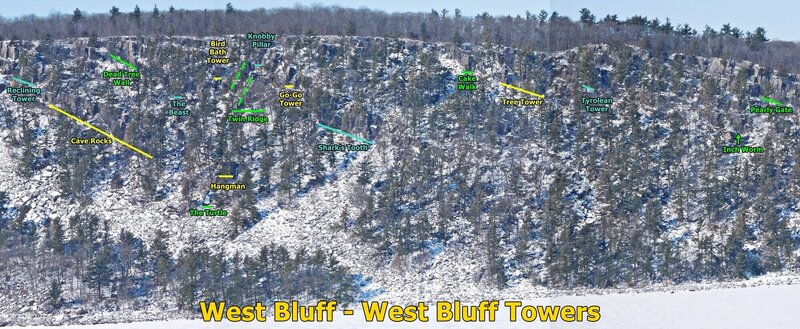 Rock Climbing in West Bluff 06 - West Bluff Towers, Devil's Lake