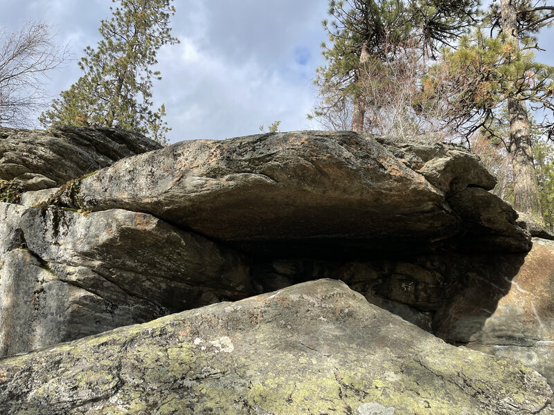 Roof time boulder starts on left side on obvious holds then goes up ...