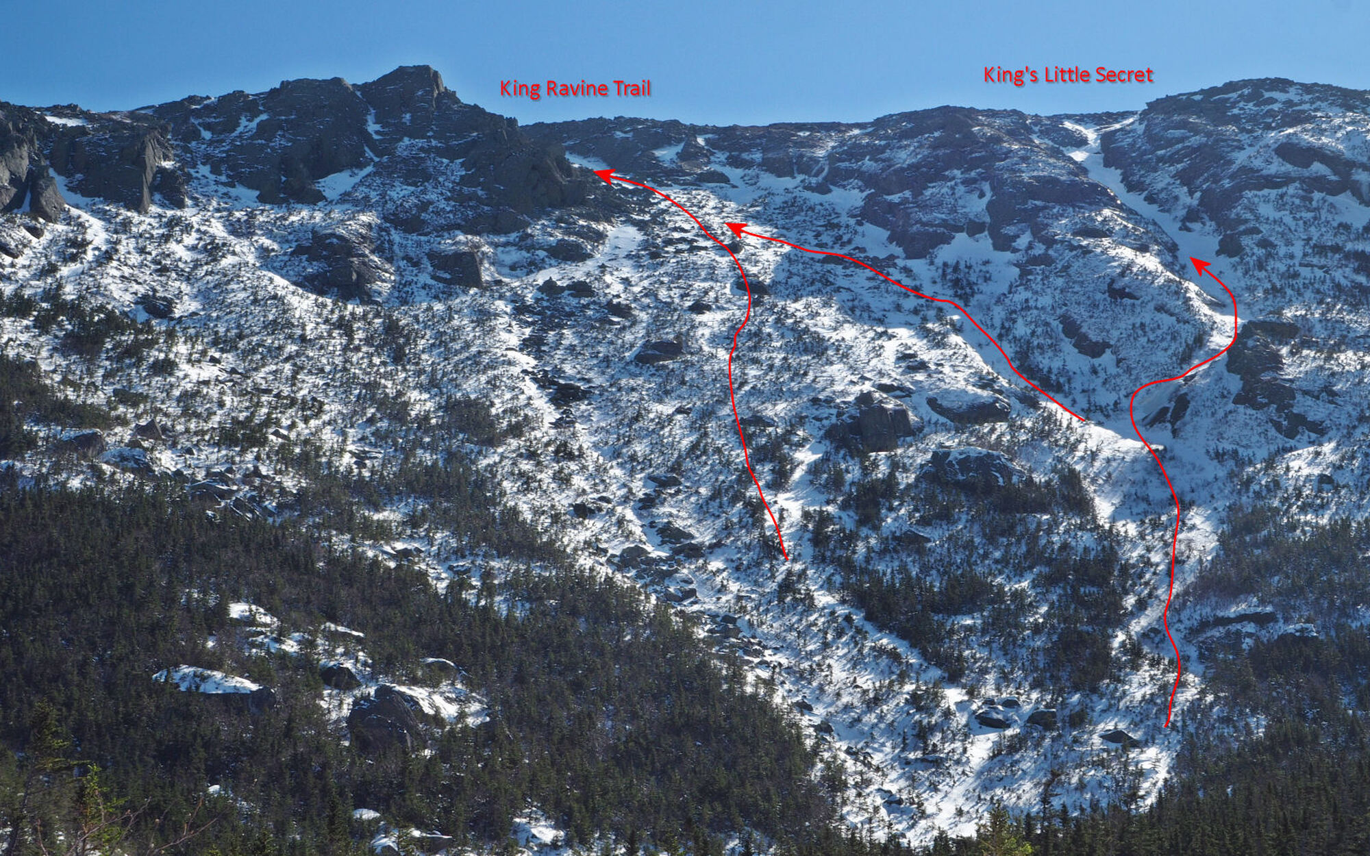 Left side of the King Ravine Headwall - March 2019