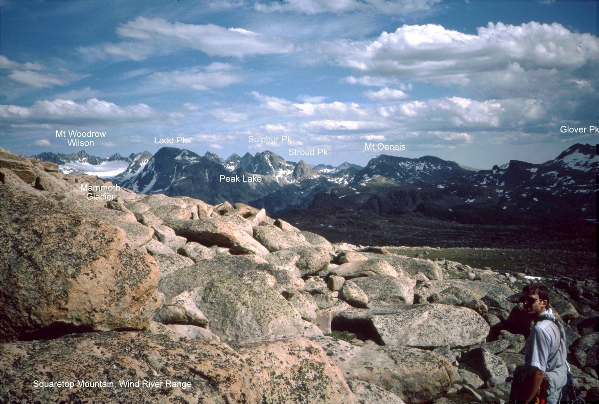 Topping out on the Lowe Route, West Face, Squaretop Mtn, with views of ...