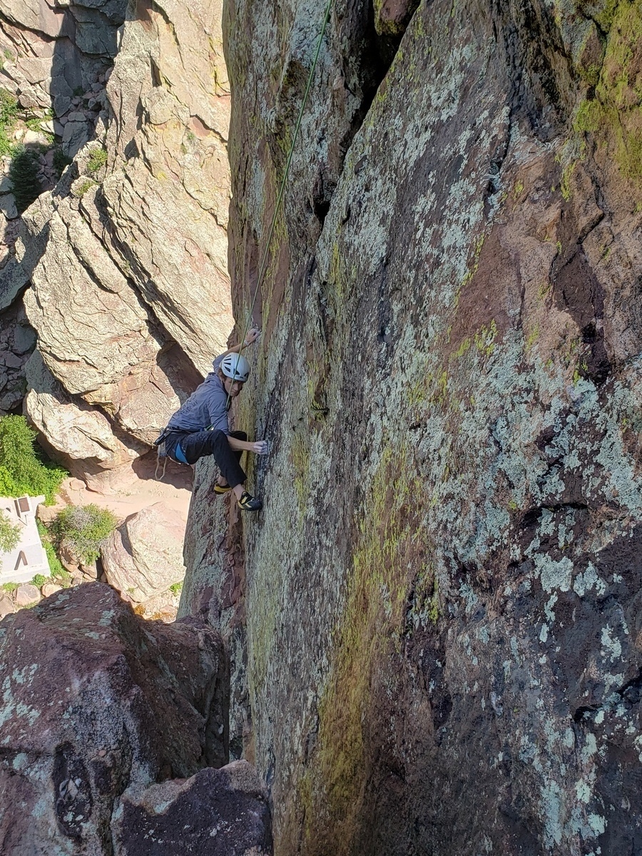 As viewed from West Buttress/Hair City ledge & anchor: Ryan Collier mid ...