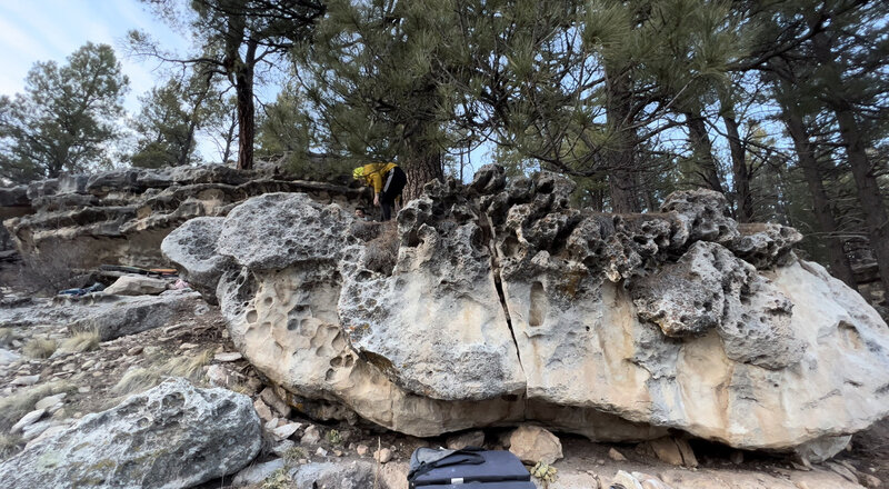 Route is on the left of the crack