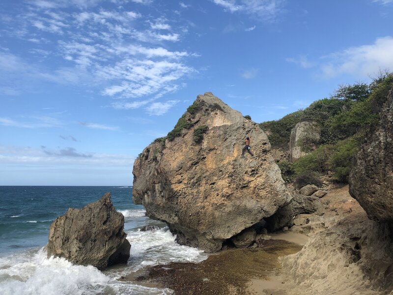 Tom soloing some easy bolted route