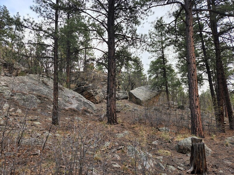 The left boulder and right boulder as seen from below.